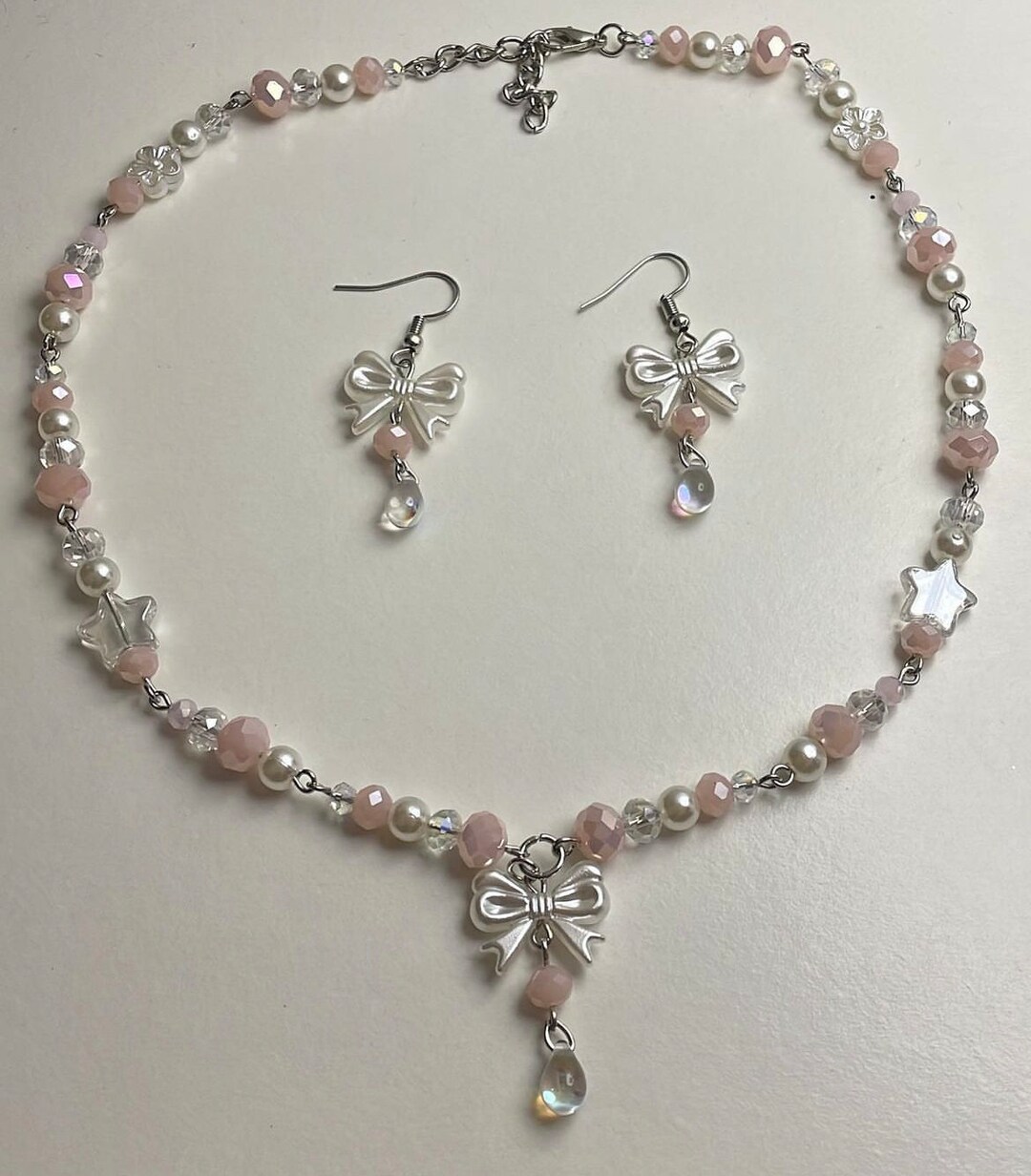 Spring Bow Necklace and Earrings - Etsy