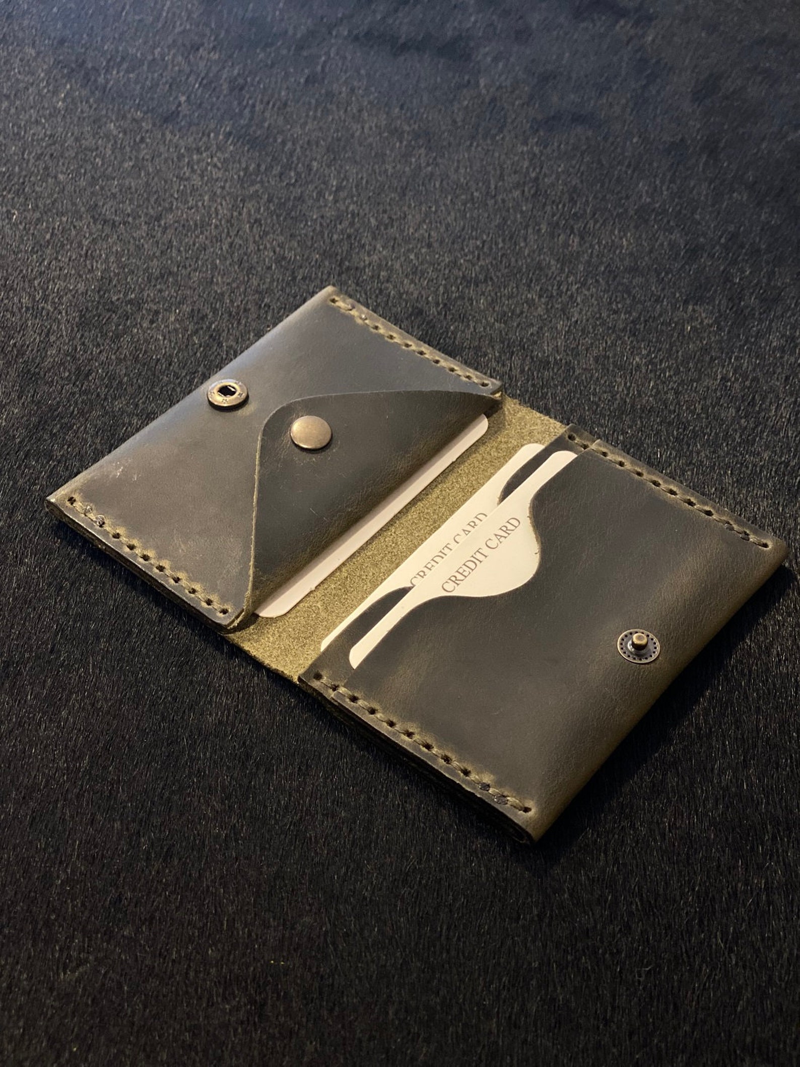 Tiny Cardholder With Coin Case , Personalized Leather Coin Card Wallet ...