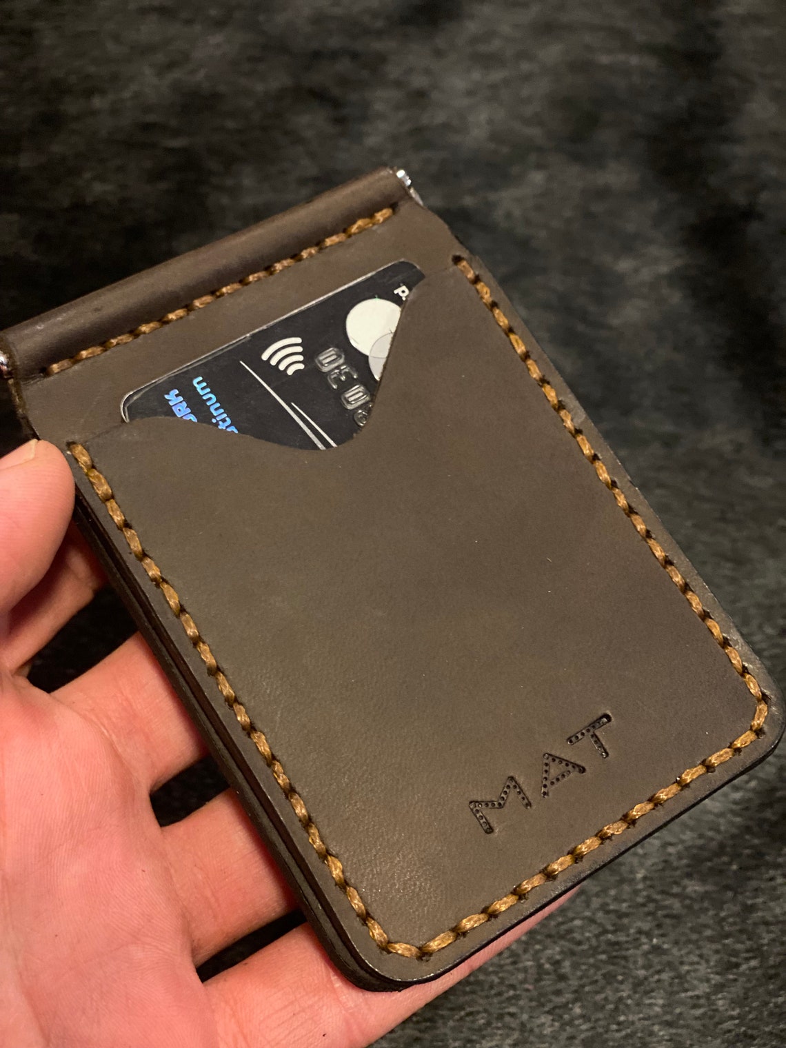 Money Clip Wallet , Slim Leather Men Wallet , Personalized Wallet Money ...