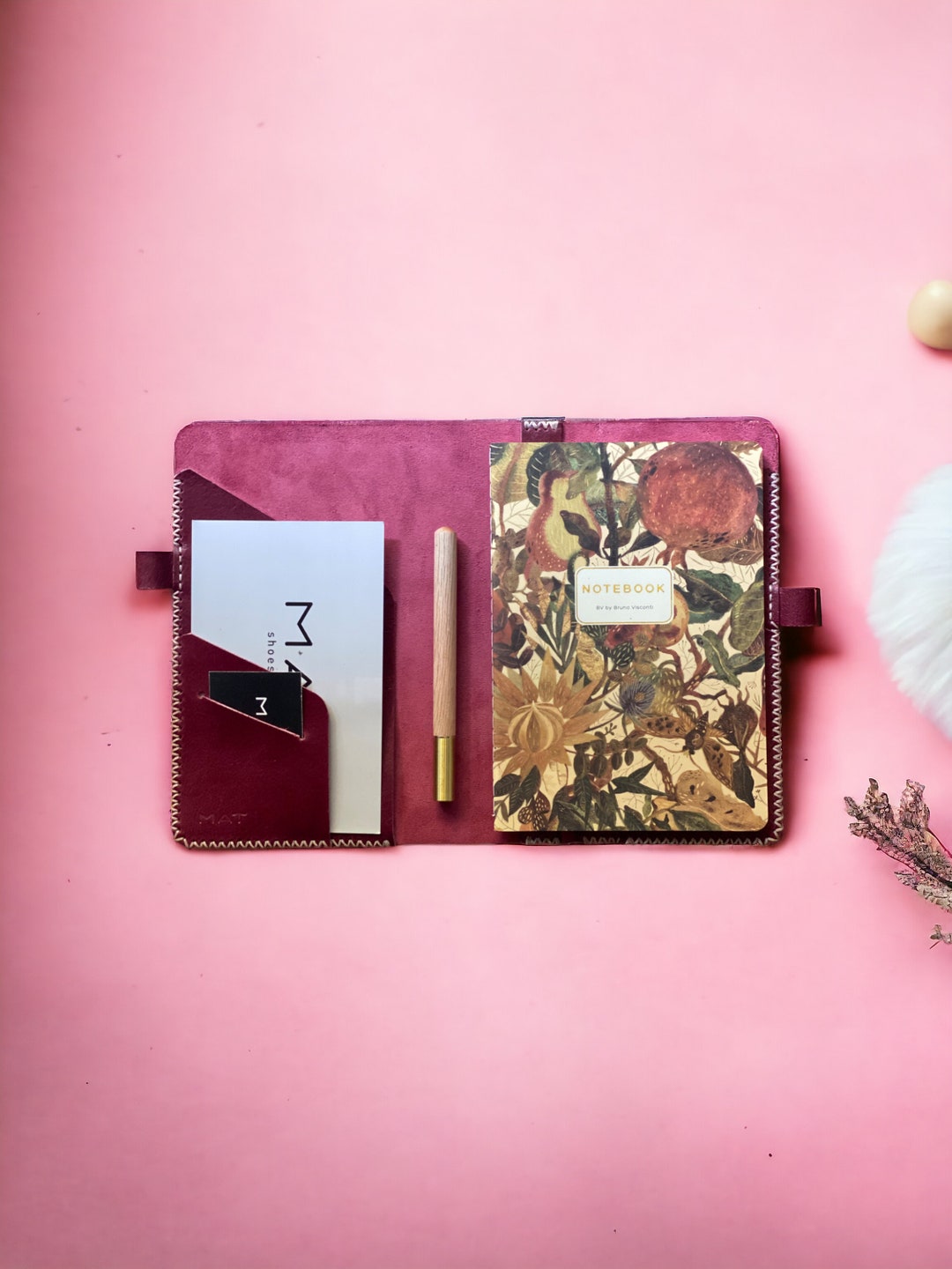 A5 Leather Journal Cover / Burgundy Notebook Cover / A5 Planner Sleeve ...