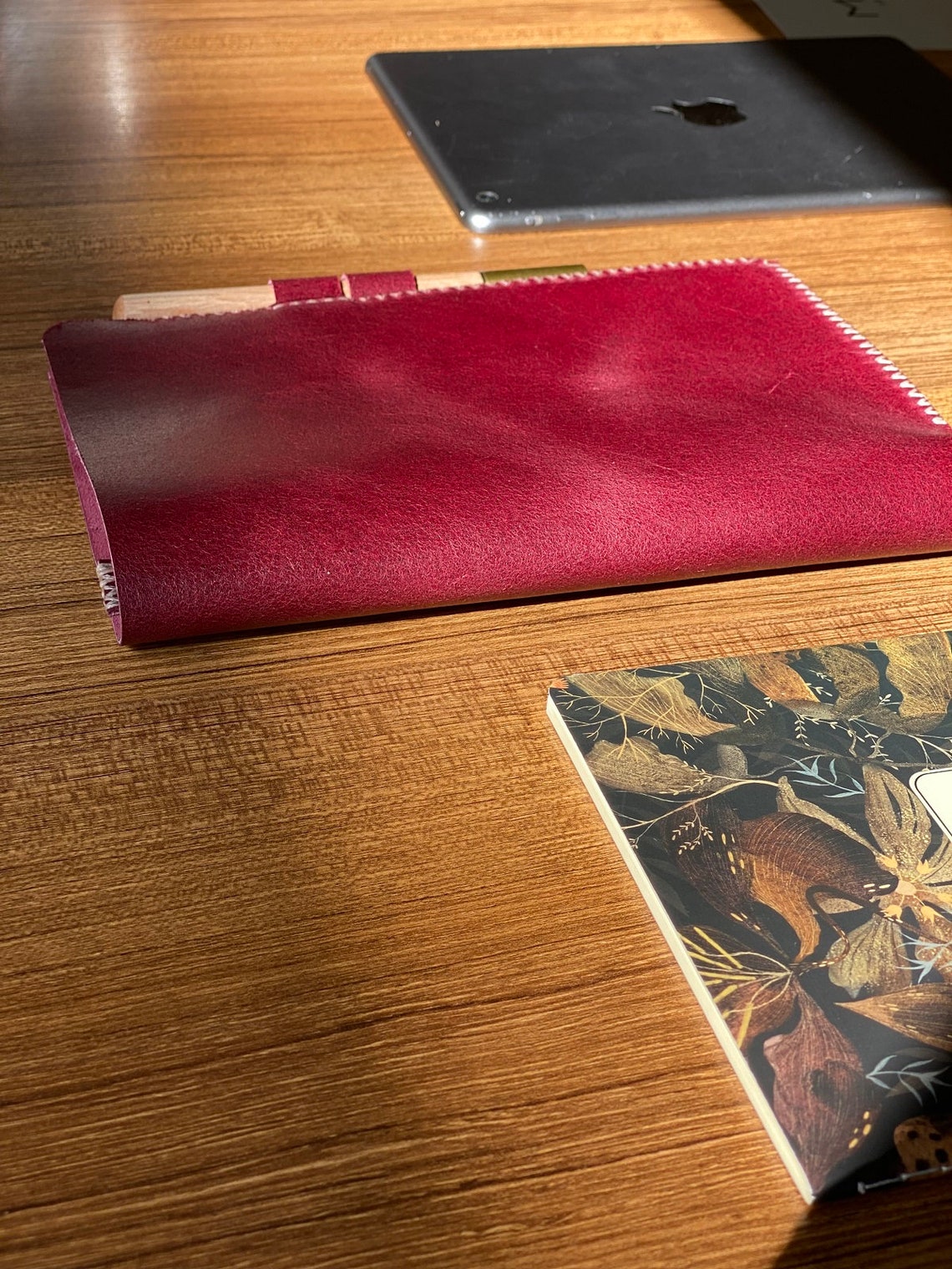 A5 Leather Journal Cover / Burgundy Notebook Cover / A5 Planner Sleeve ...