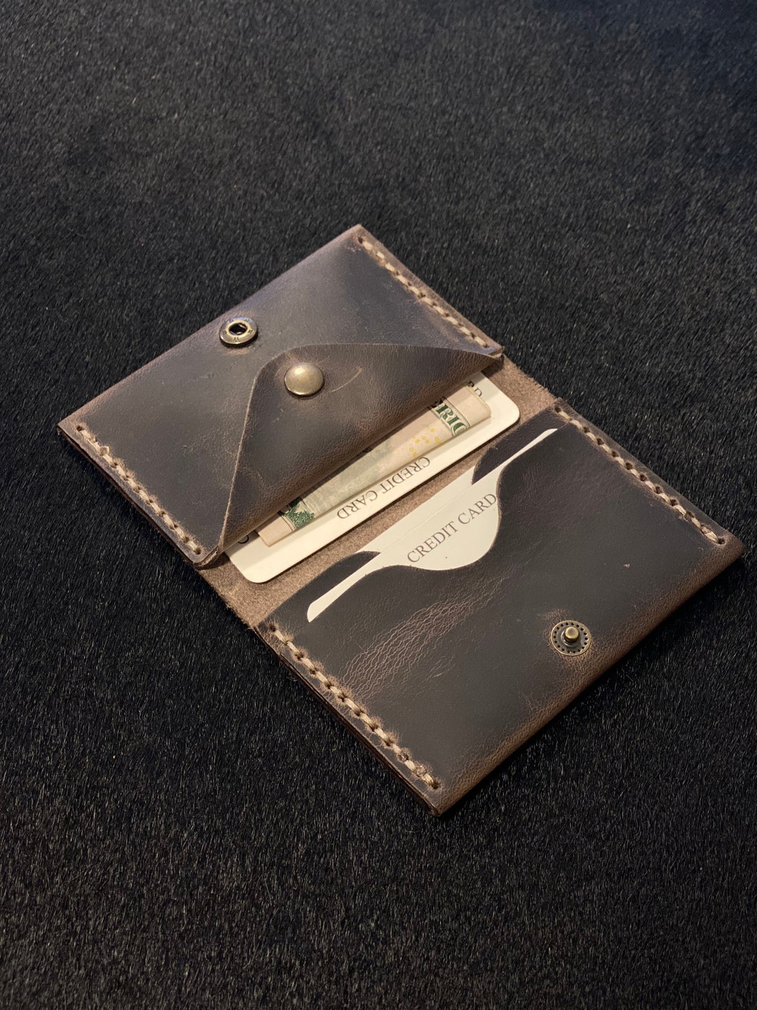 Tiny Cardholder With Coin Case , Personalized Leather Coin Card Wallet ...