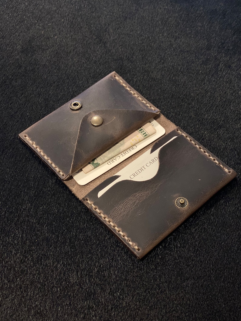 Tiny Cardholder With Coin Case , Personalized Leather Coin Card Wallet ...