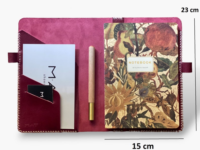 A5 Leather Journal Cover / Burgundy Notebook Cover / A5 Planner Sleeve ...