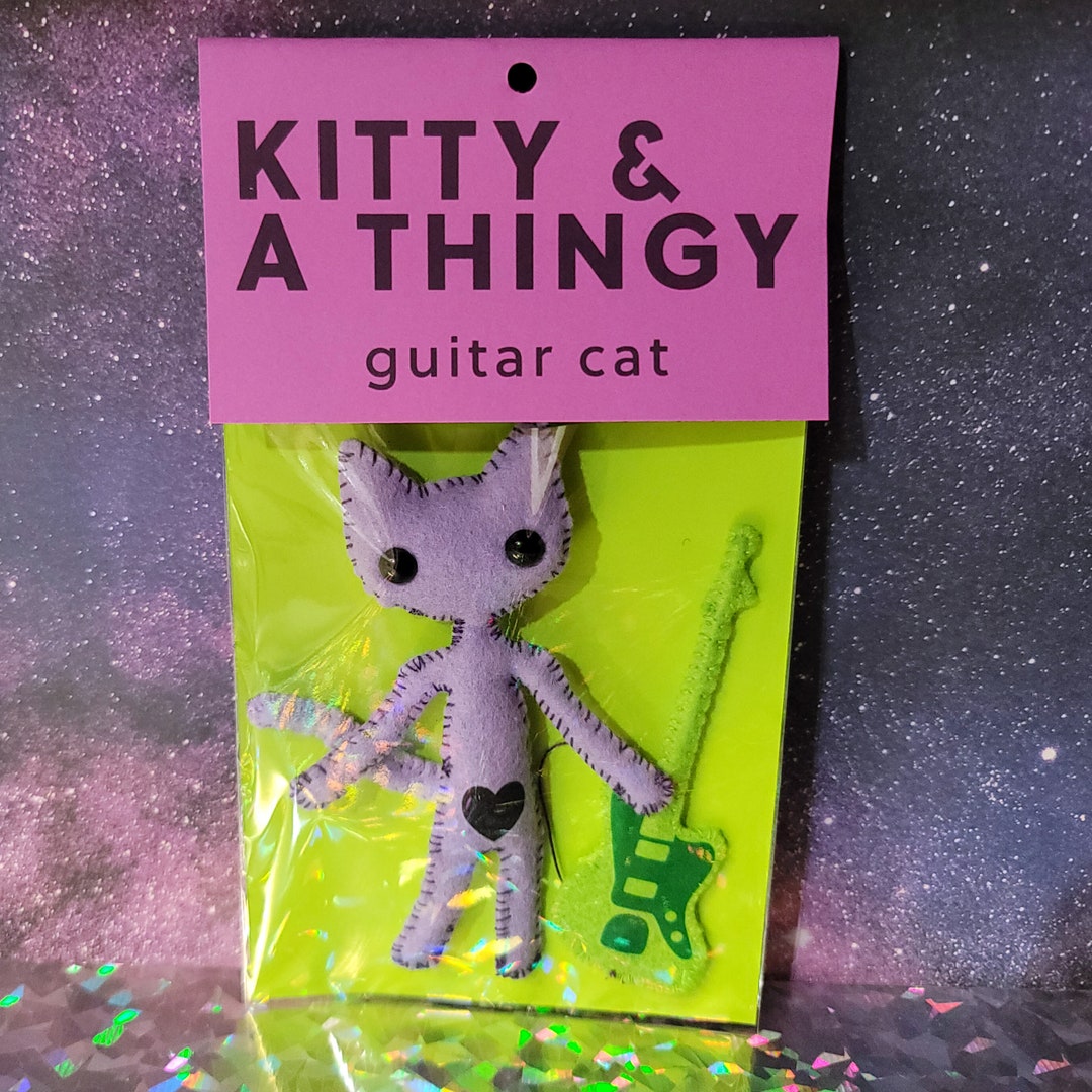 Kitty & A Thingy - Guitar Cat 6 Inch Art Doll - Etsy