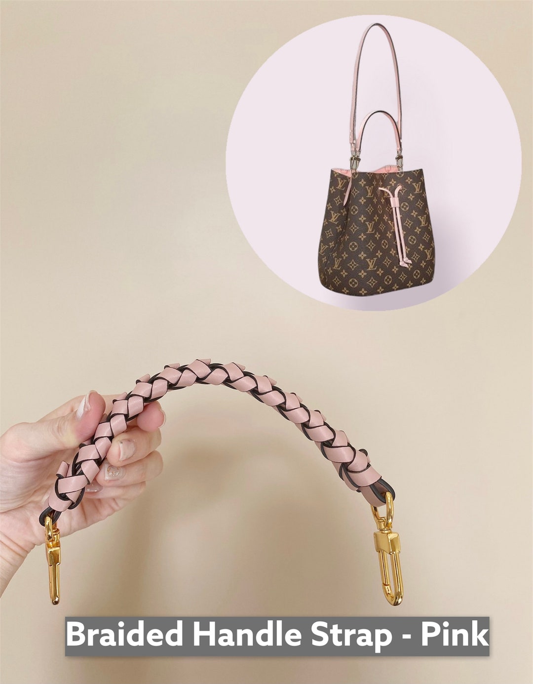 Braided Leather Top Handle Strap, Neo Noe Handle, Bag Handle, Bag Strap ...