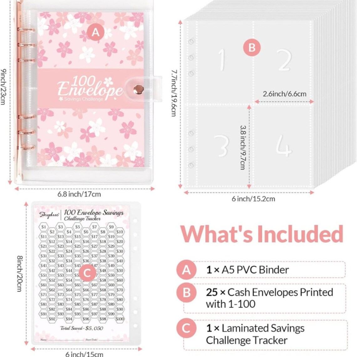 5k Laminated Savings Tracker Savings Challenge, Income Savings for 2024 ...