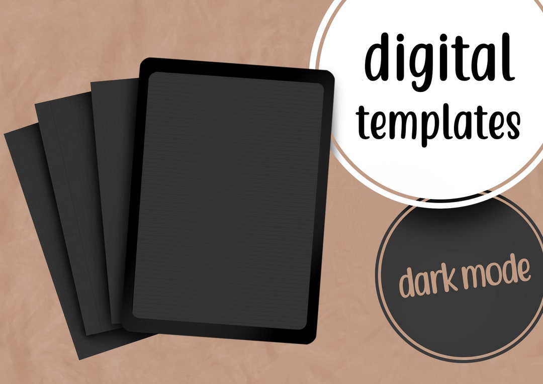 Digital Notebook Templates - Dark Mode, Digitale Templates, Goodnotes ...