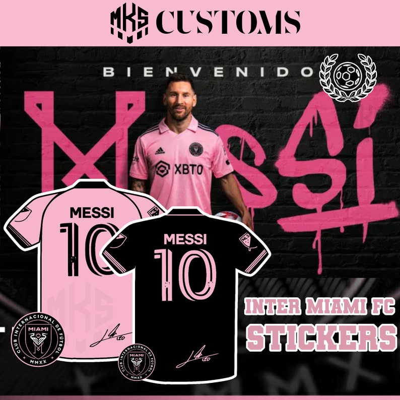 Football Stickers Messi Inter Miami FC Jersey Sticker 2023 Football ...