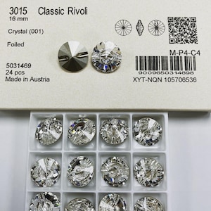 Swarovski 3015 Crystal Rivoli Button Foiled in Crystal Clear Color - Various Sizes Available - Etsy