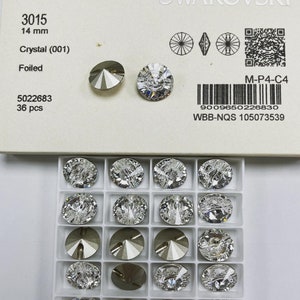 Swarovski 3015 Crystal Rivoli Button Foiled in Crystal Clear Color - Various Sizes Available - Etsy