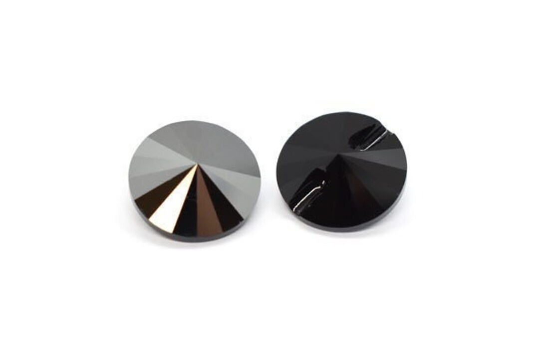 Swarovski 3015 Jet Hematite Rivoli Button 10mm 12mm 14mm Sizes Available - Etsy
