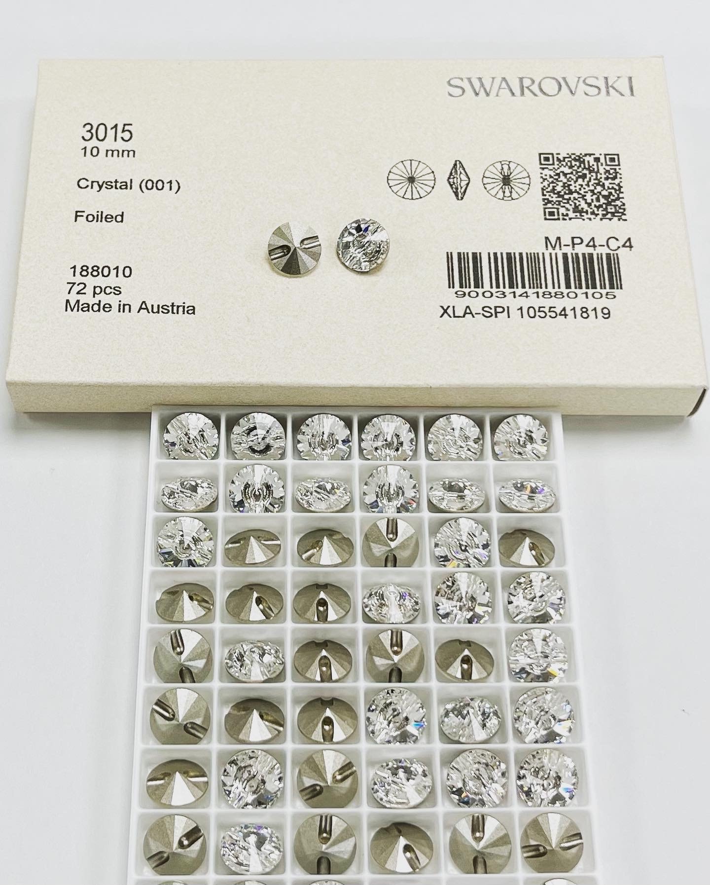 Swarovski 3015 Crystal Rivoli Button Foiled in Crystal Clear Color Various Sizes Available - Etsy