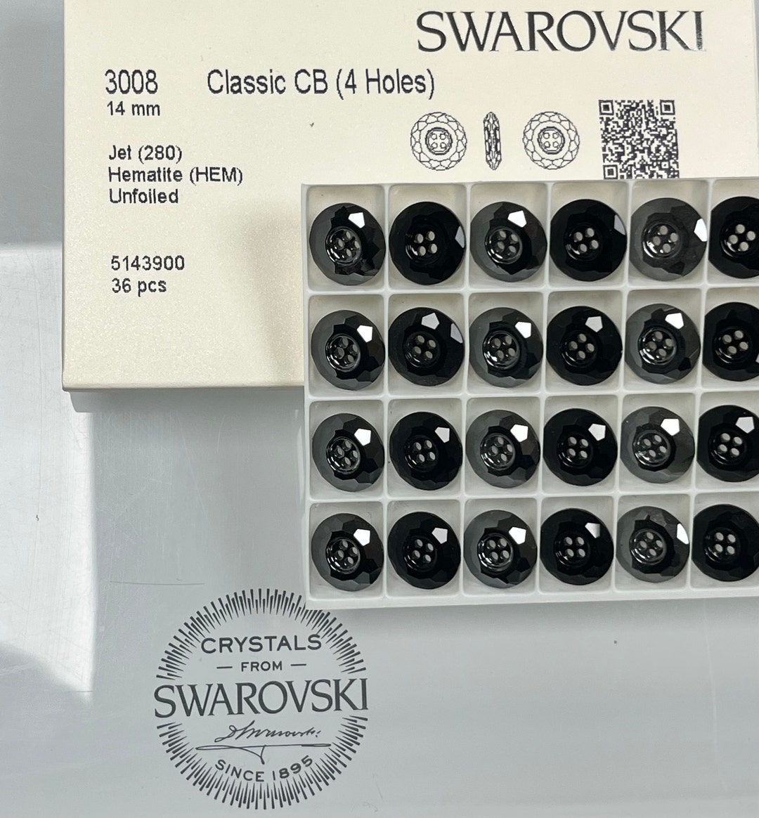 Swarovski 3008 14mm Round Buttons With 4 Holes - Various Color and ...