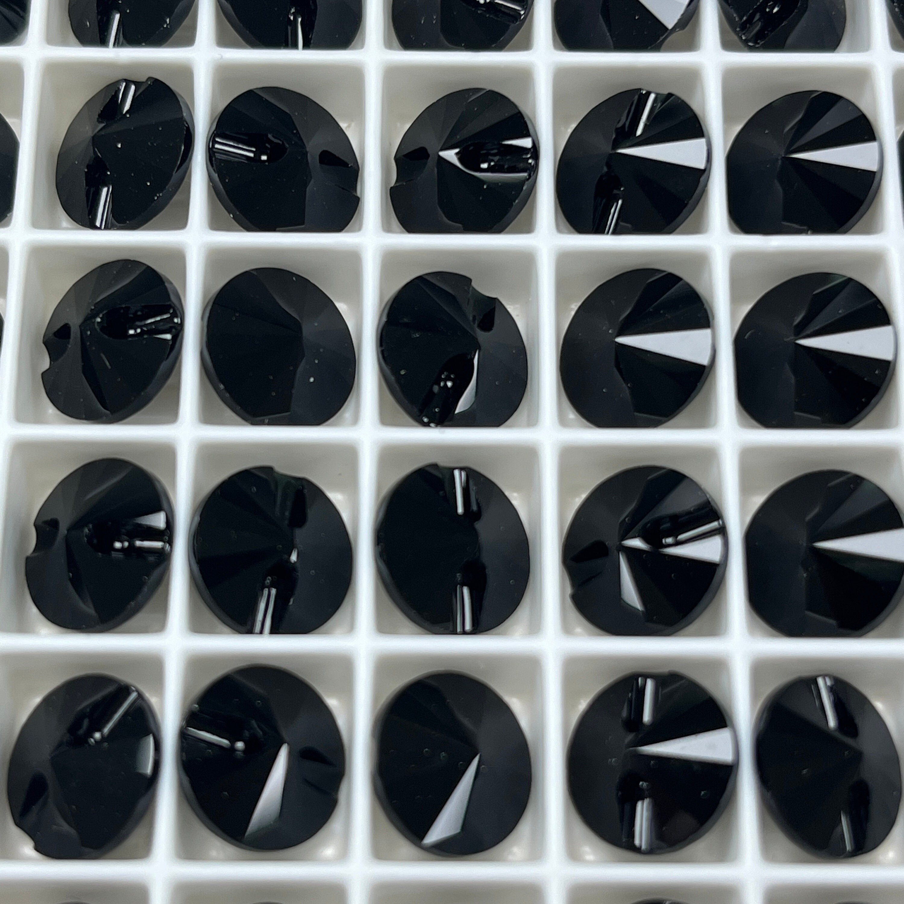 Swarovski 3015 10mm Rivoli Button in Jet Black Color - Unfoiled - Etsy