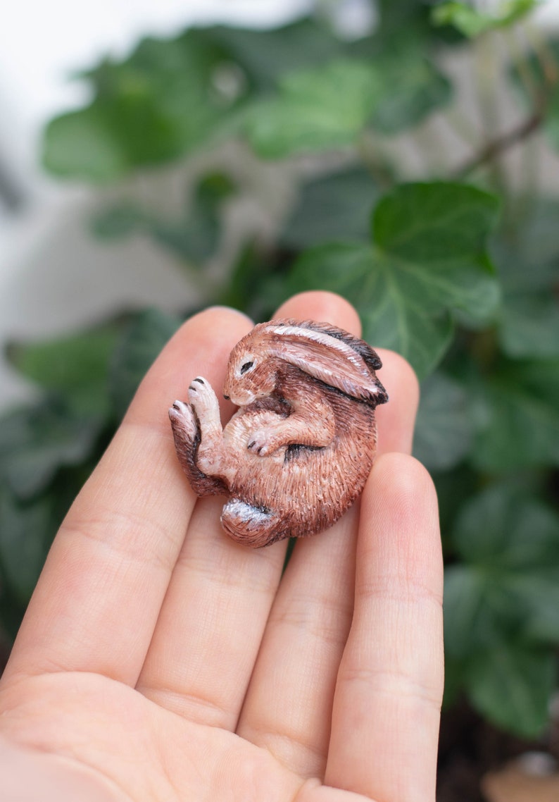 Hare Brooch Rabbit Pin Polymer Clay Broach Jackrabbit Bunny - Etsy