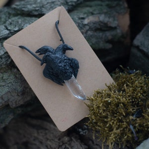 Crow Necklace Black Raven Corvo Rabe Polymer Clay - Etsy