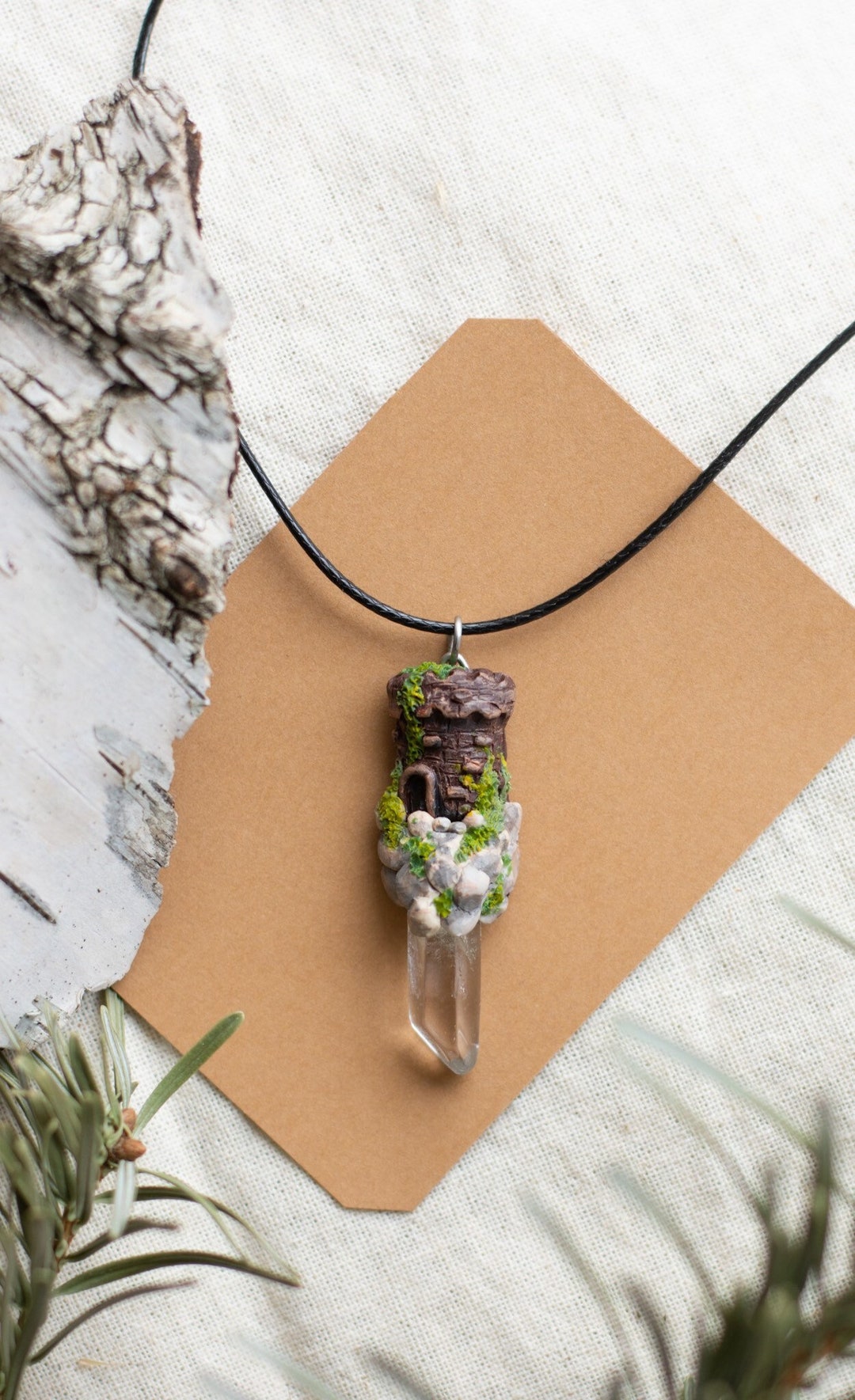 Dark Tower, Castle Necklace, Elven Jewelry, Fairy Core Necklace Castle ...