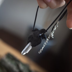 Crow Necklace Black Raven Corvo Rabe Polymer Clay - Etsy