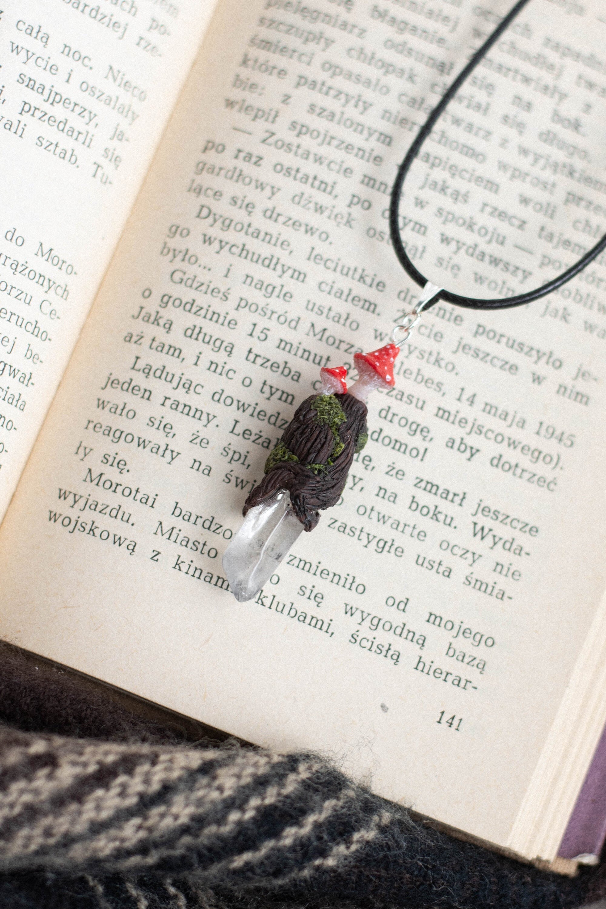 Toadstool Elvish Necklace Mushroom Pendant Elven Jewelry - Etsy