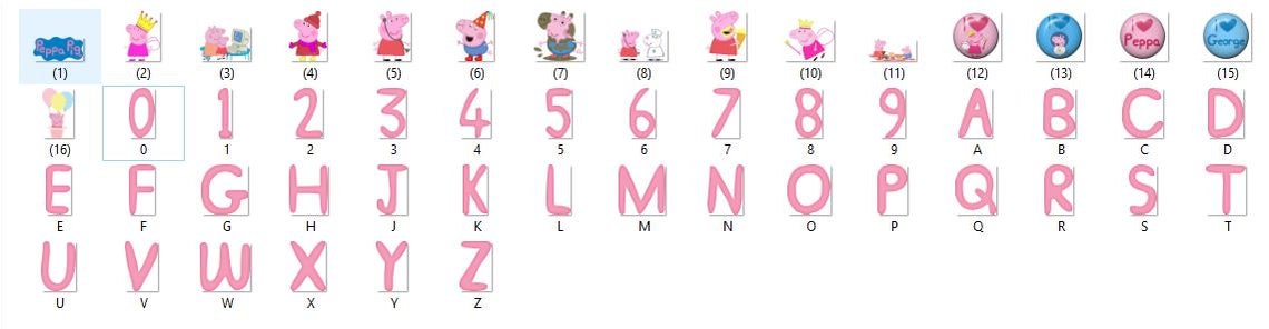 Peppa Pig Font Peppa Pig Alphabet Pack Free Peppa Pig PNG | Etsy