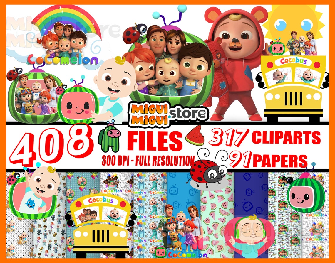 Cocomelon Clipart And Papers Cocomelon Png Cocomelon Paper Etsy