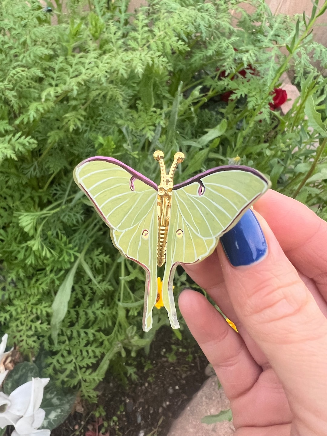 Handpainted Luna Moth Hair Clip - Etsy