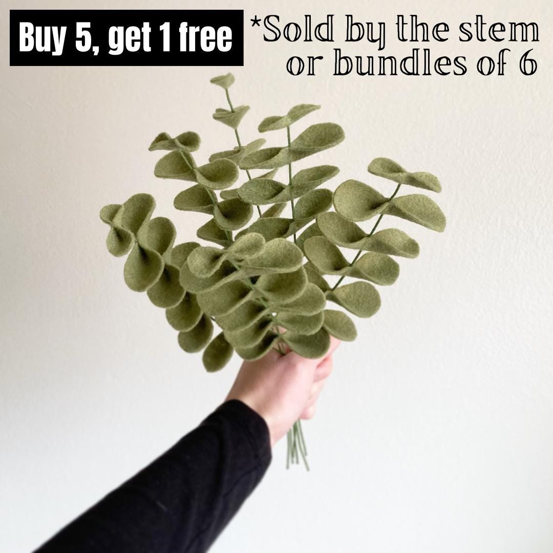 Felt Eucalyptus Stems, Minimalist, Greenery, Build Your Own Bouquet ...