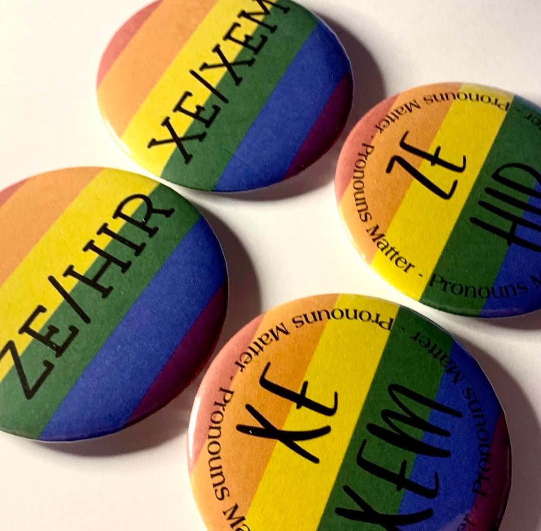 Pronoun Badge Custom Pronoun Badge Pronoun Pride Badge - Etsy