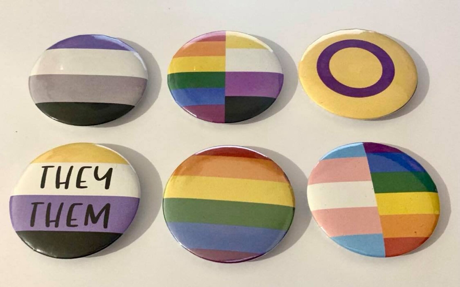 Lgbt Badges Pride Badges Personalised Pride Badge Pronoun Etsy