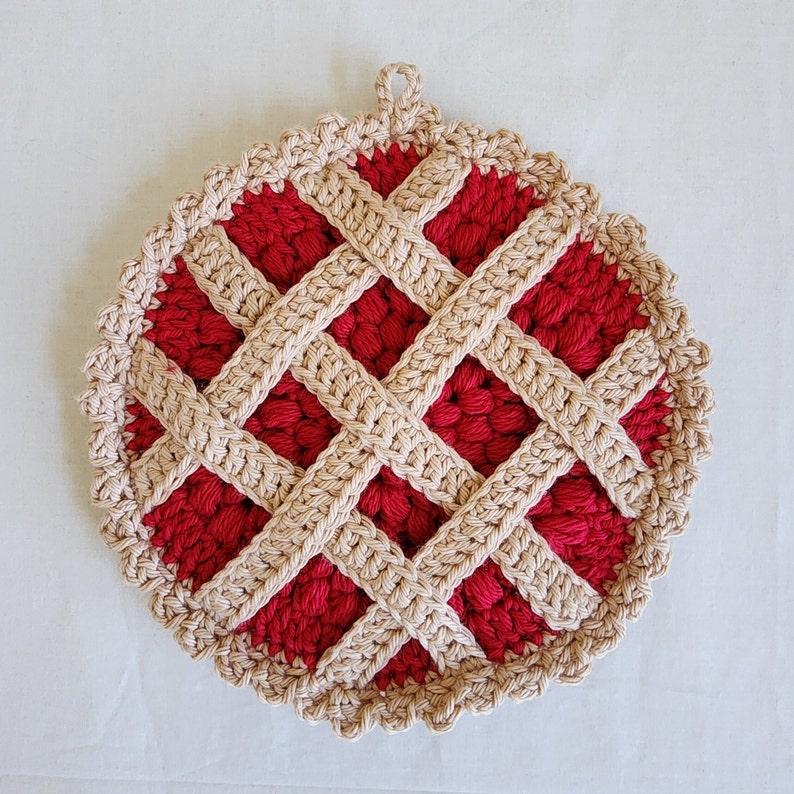 Crochet Decorative Berry Pie Pot Holder - Etsy