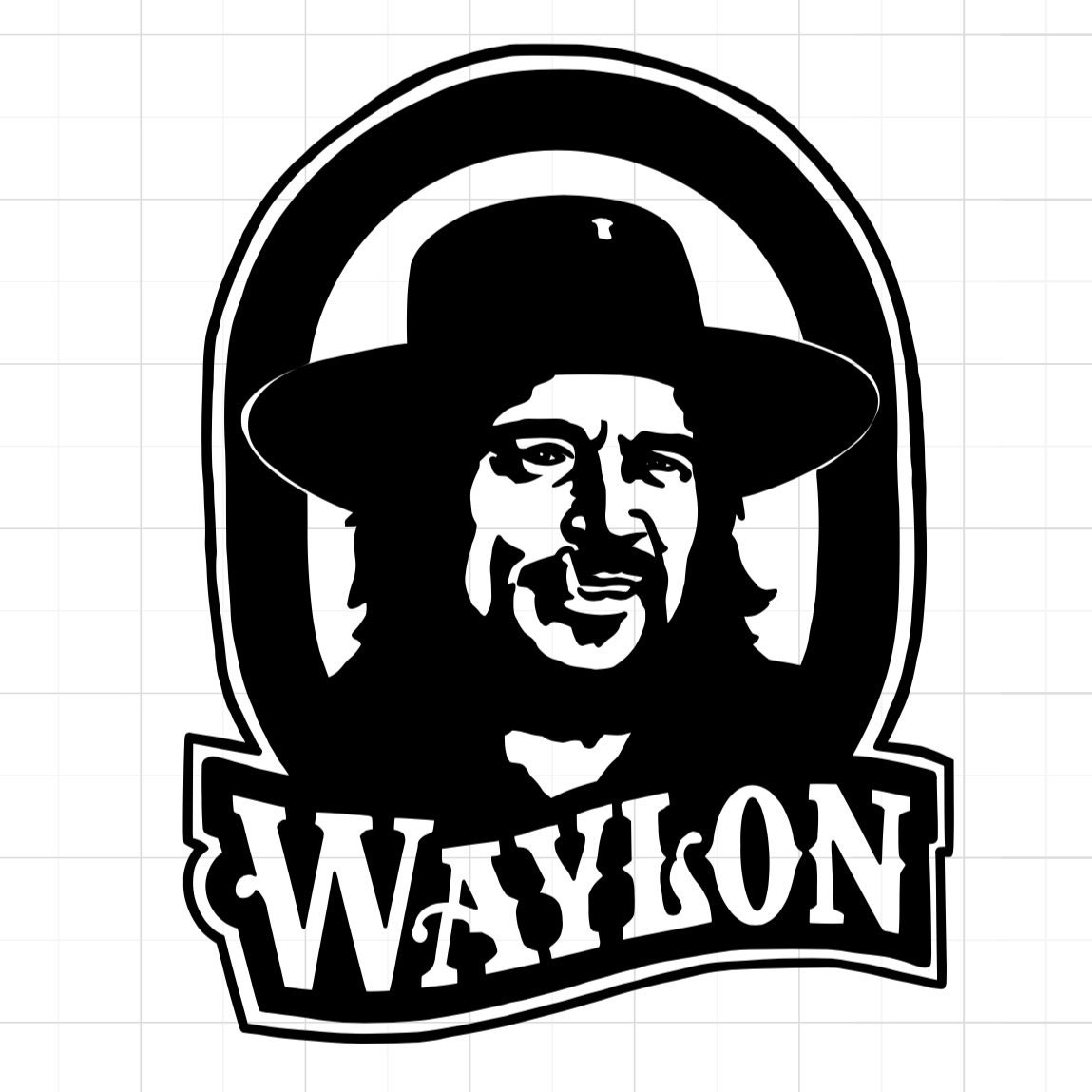 Waylon Jennings Vinyl Decal Willie Nelson Dolly Parton Johnny - Etsy UK