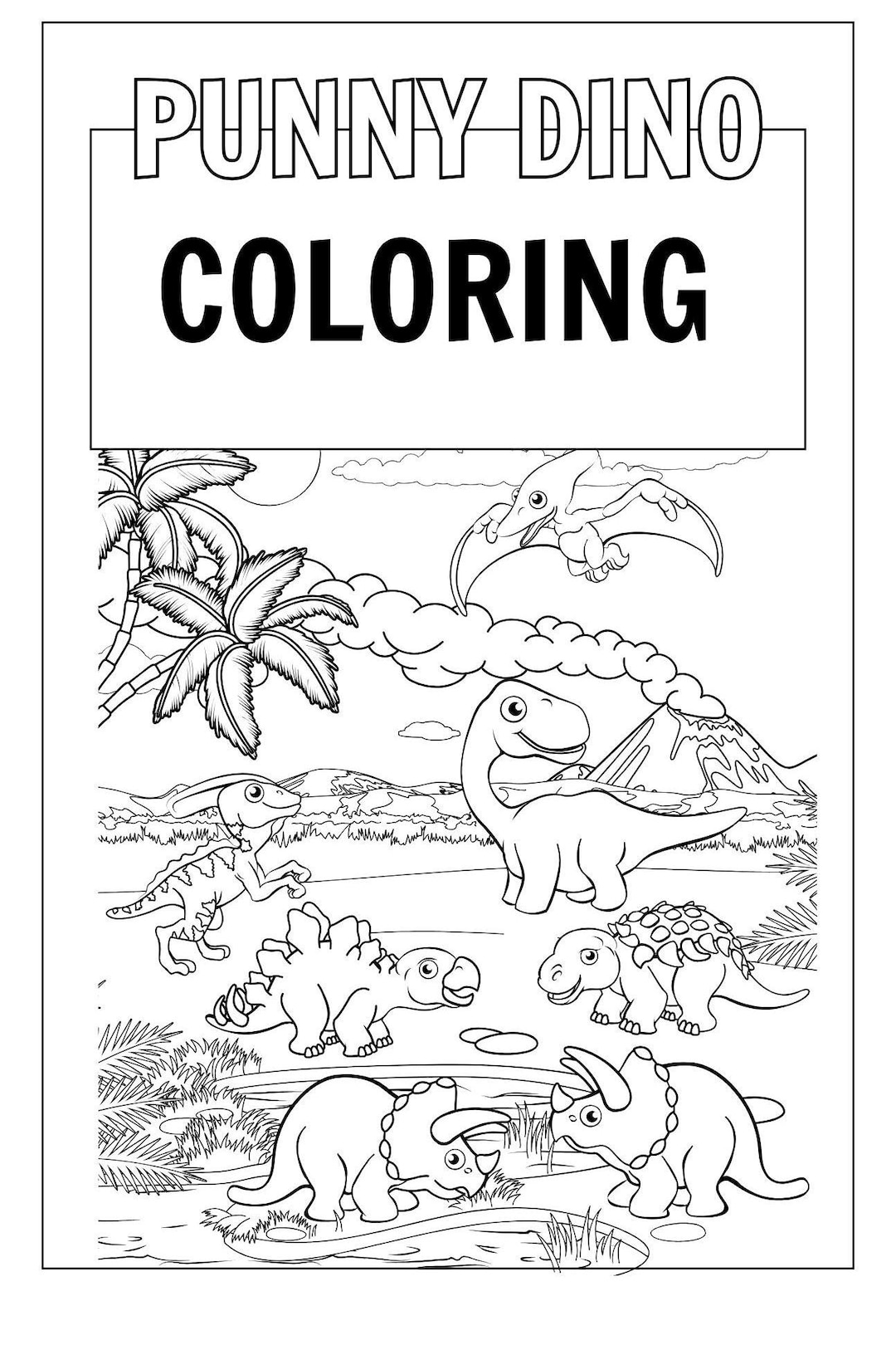 13-pages of Punny and Fun Dinosaur Coloring for Kids and Adults! - Etsy