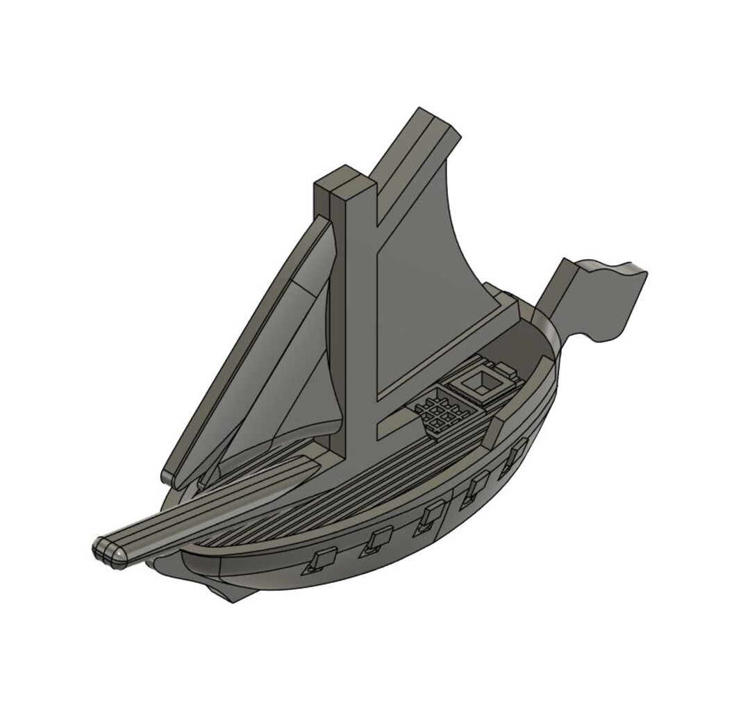 3D 1 Mast Sloop Pirate Ship Proxy for Pirates CSG - Etsy