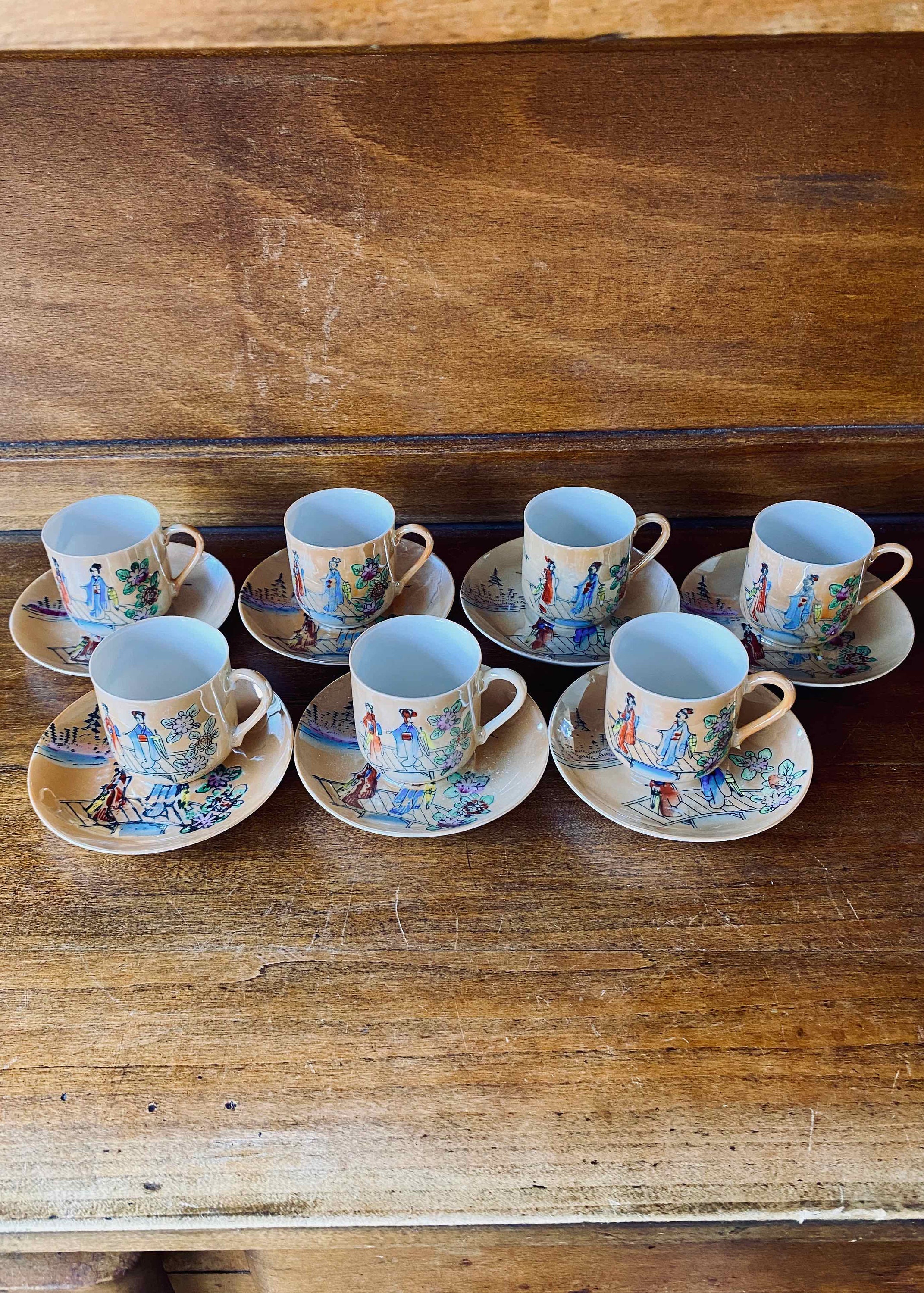 7 Fine Porcelain Cups From Japan, 1960s - Etsy