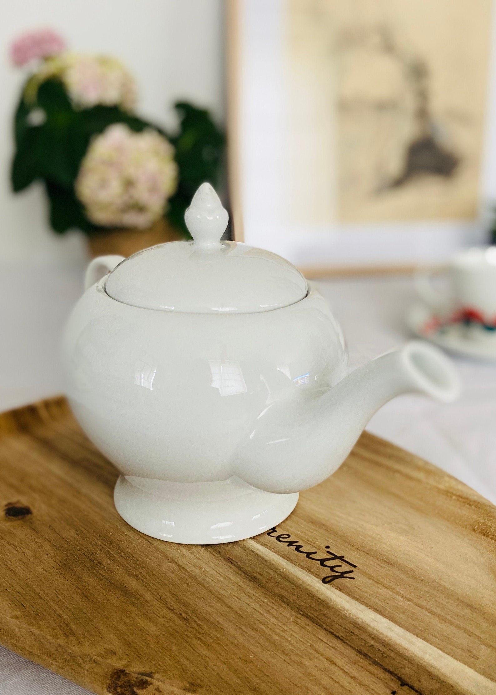 Tetera de cerámica blanca - Etsy España