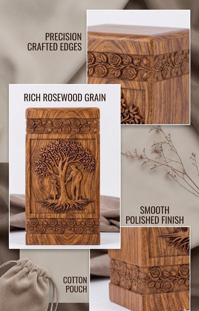 Tree of Life Custom Handmade Urn - Wooden Urns for Human Ashes ...