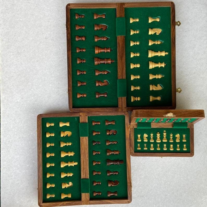 Personalized Engraved Wooden Chess Board Folding Chess Set - Etsy