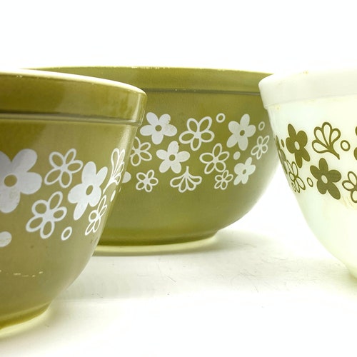 Set of 4 Spring Blossom Pyrex Mixing Bowls/glass | Etsy