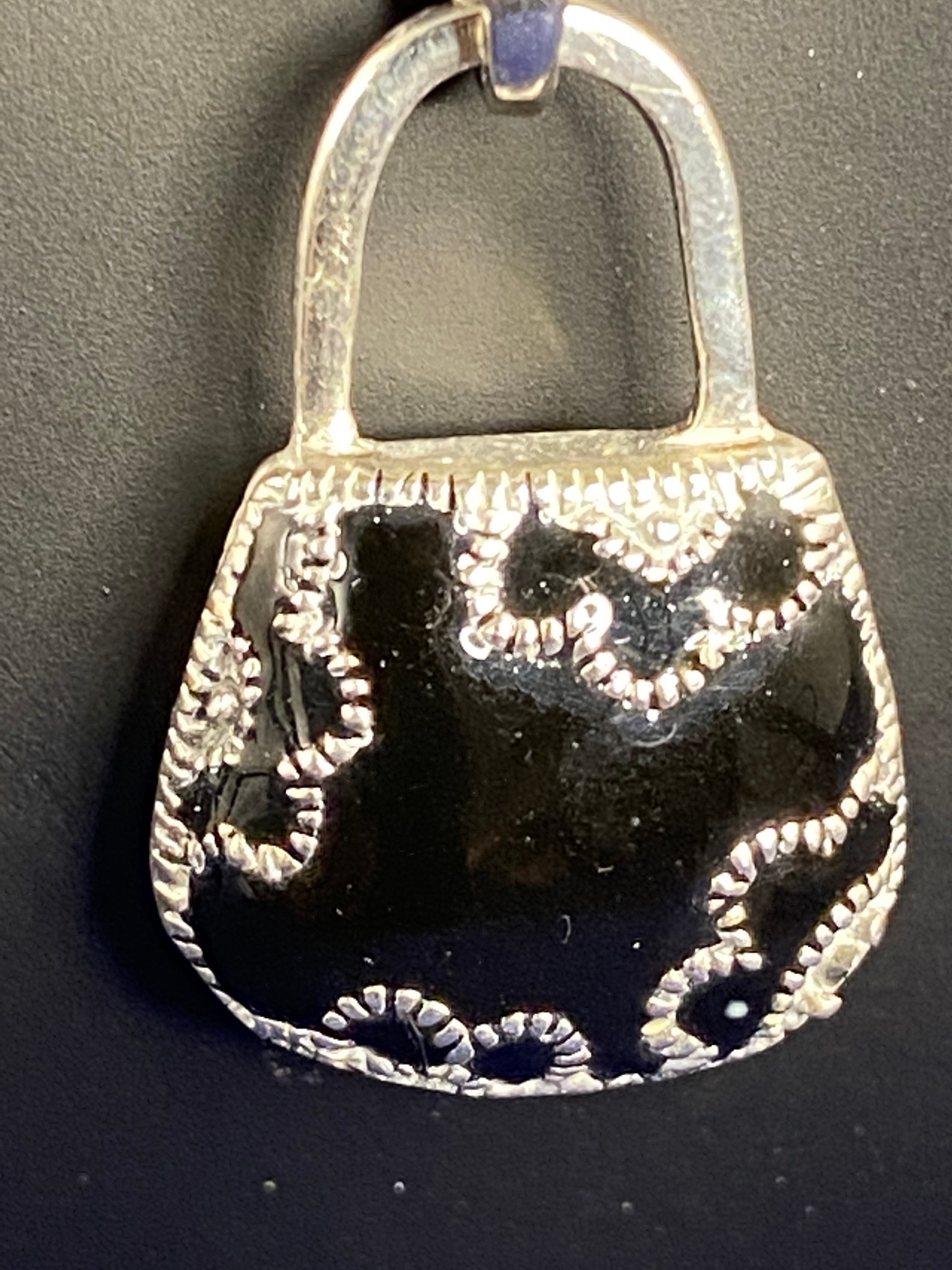 Stunning Little Sterling Silver Purse Pendant With Onyx and - Etsy Ireland