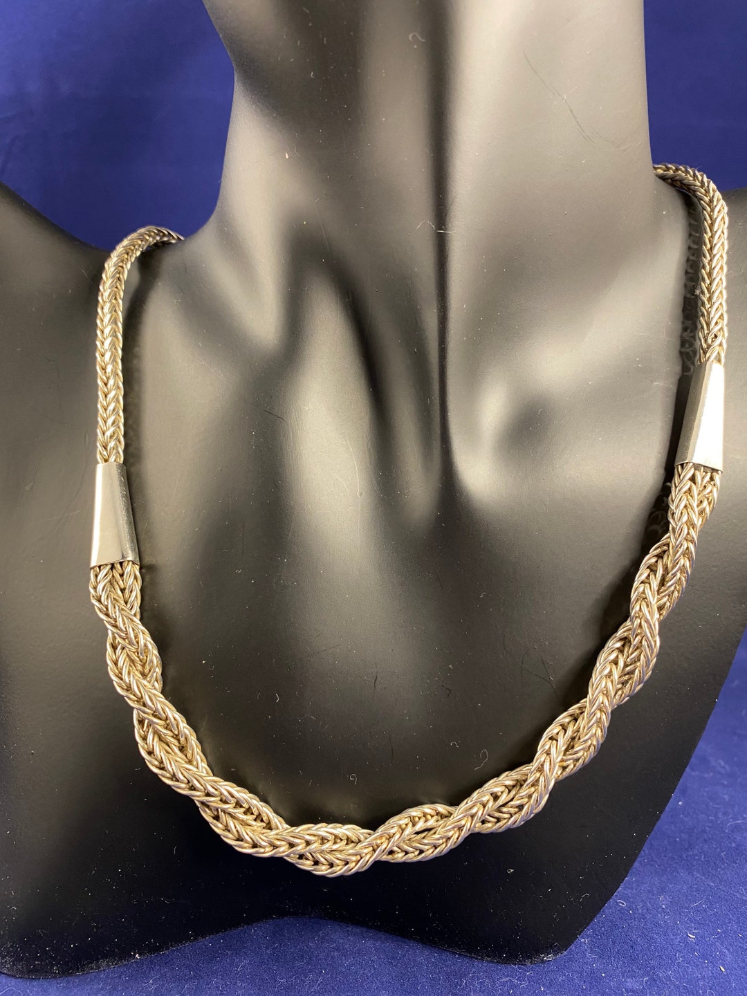 Beautiful Vintage Sterling Silver Heavy Rope Chain Necklace - Etsy