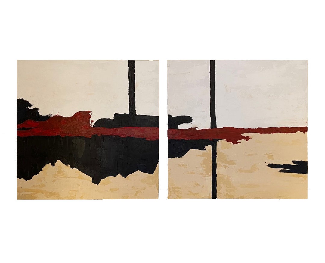 Abstract Art Duo 18 x 18-inch canvases - Etsy Österreich