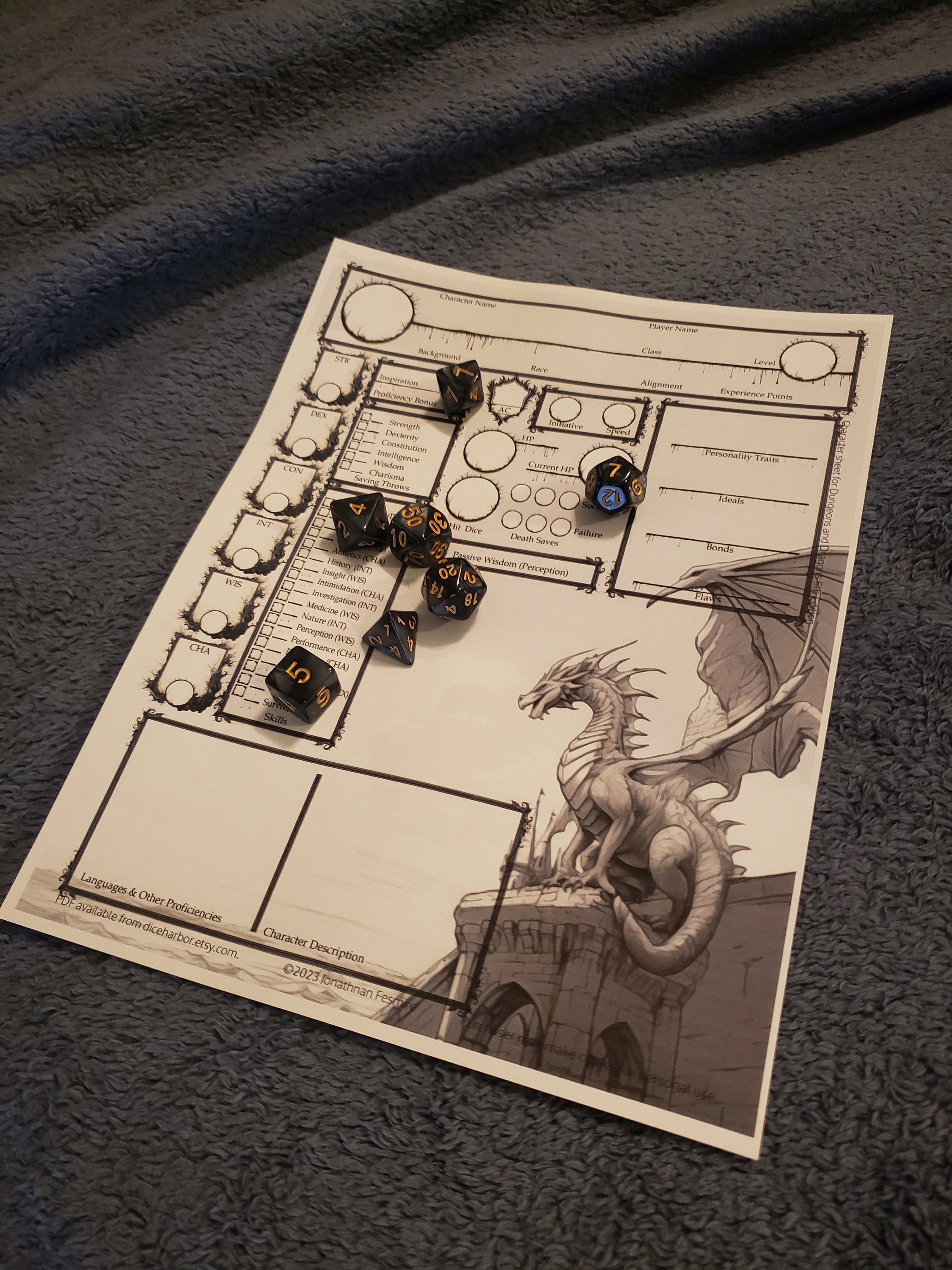 Dnd 5e Character Sheet - Dragon Castle by Dice Harbor - Etsy