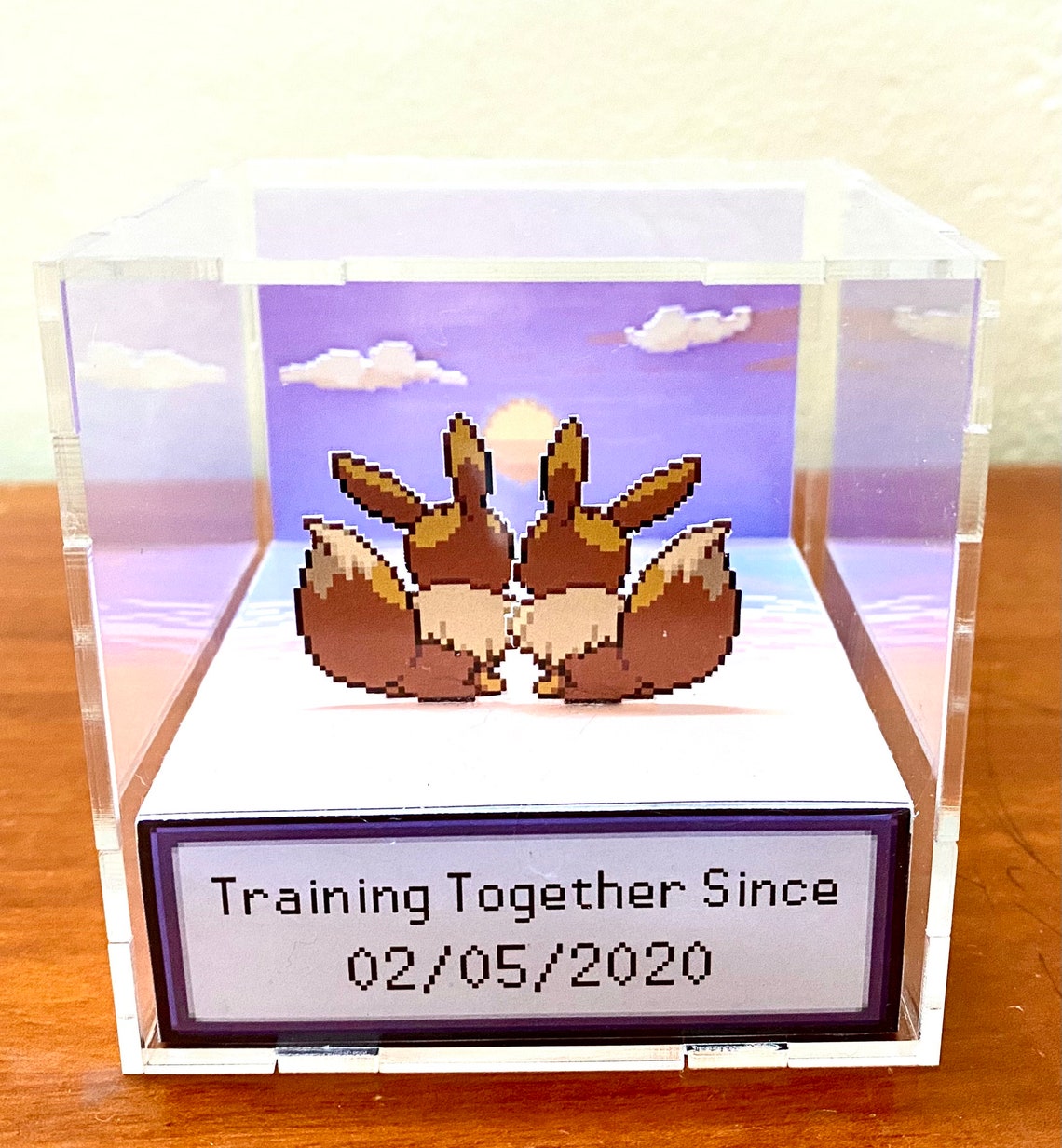 3D Cube Diorama Eevee Couple Sunset Beach Anniversary Engagement Gift ...