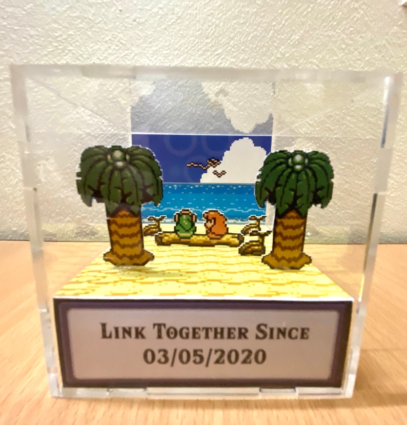 3D Cube Diorama Zelda Couple Anniversary Engagement Proposal Marriage ...