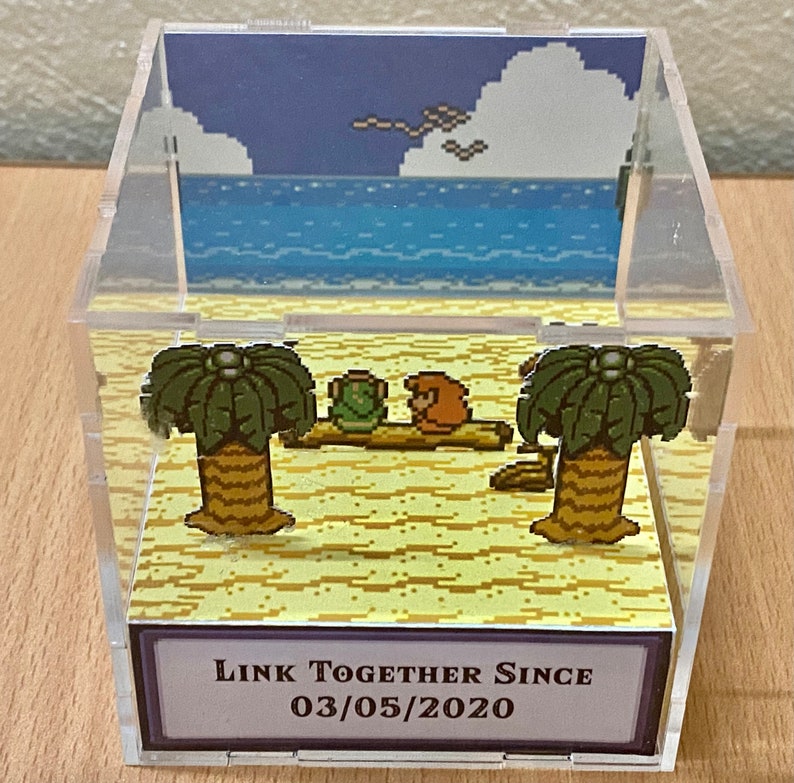 3D Cube Diorama Zelda Couple Anniversary Engagement Proposal - Etsy