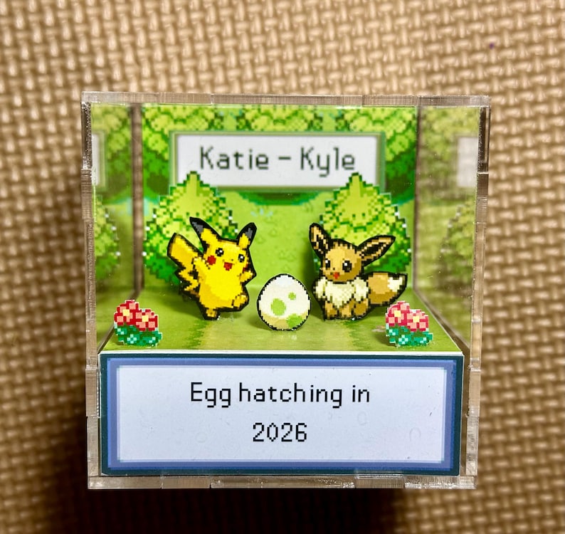Customizable 3D Cube Diorama Pregnancy Announcement Pokmon Anniversary ...