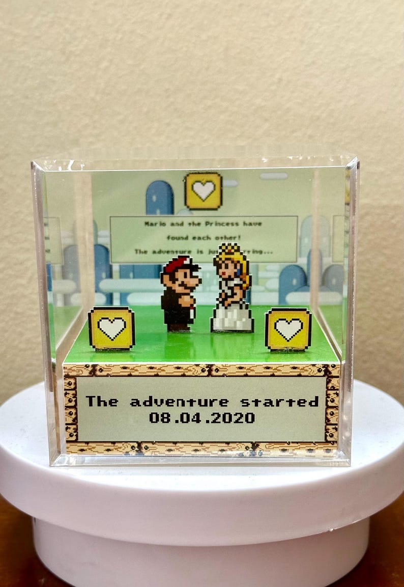 Customizable Mario & Peach Anniversary Cube: Gamer Gift - Etsy