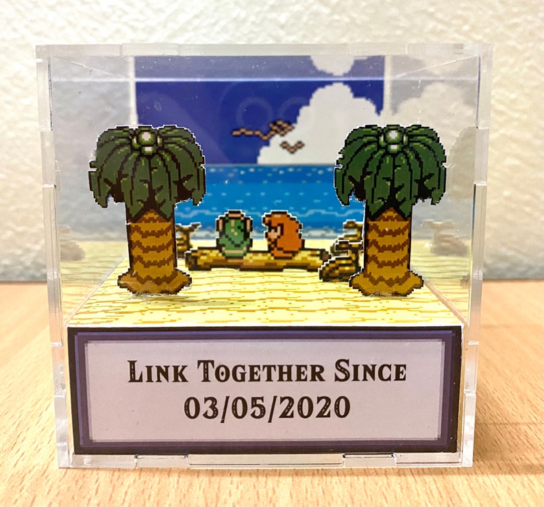 3D Cube Diorama Zelda Couple Anniversary Engagement Proposal - Etsy