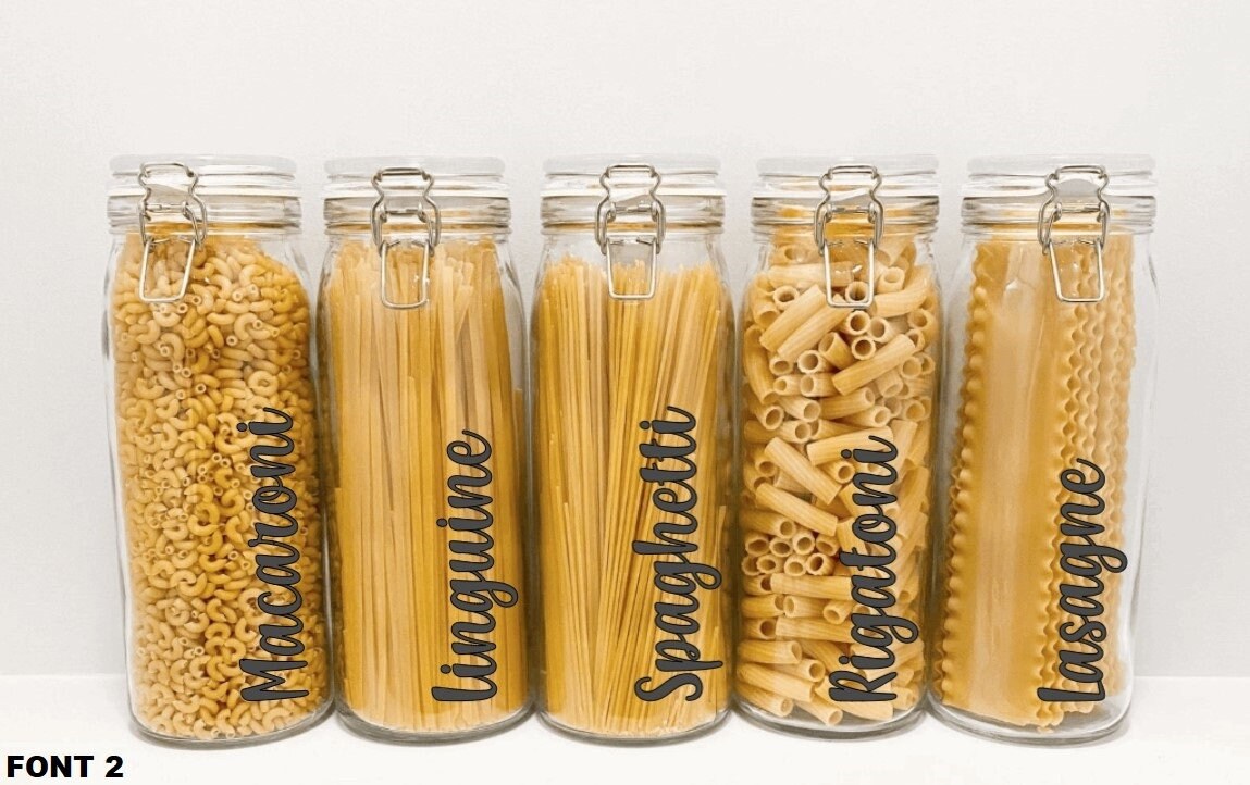 Custom Vinyl Pantry Labels Large Pasta Labels - Etsy